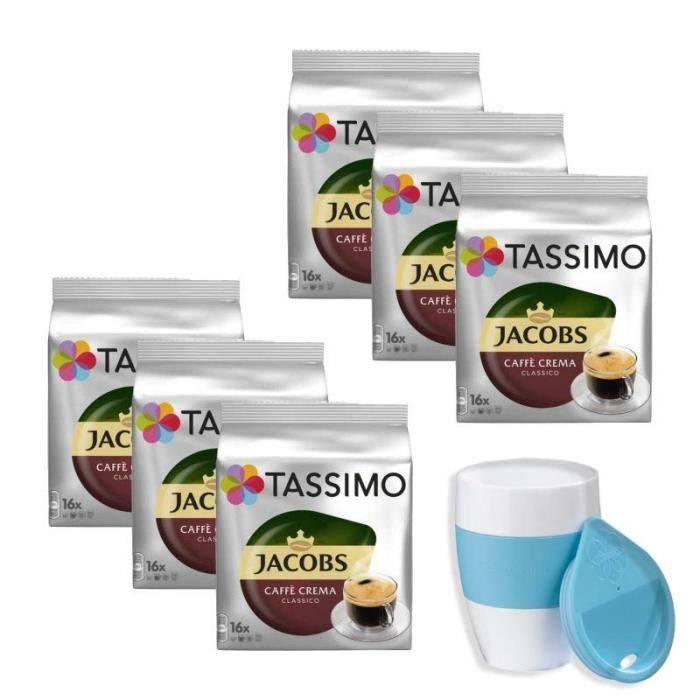 6 Tassimo Jacobs Caffé Crema Classico + Mug TASSIMO Koziol Aroma To Go ...