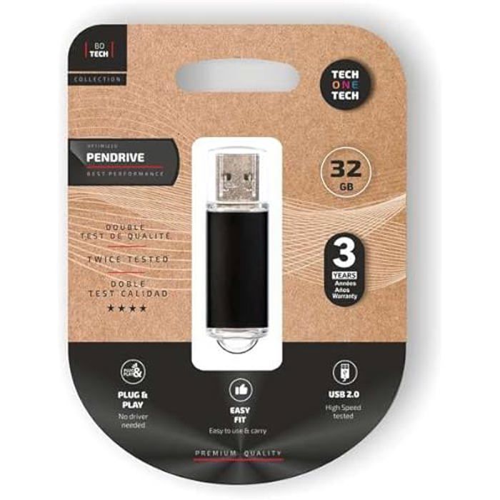Mémoire USB - TECH ONE TECH - BASIC MEMORIA - 32GB - USB 2.0 ...