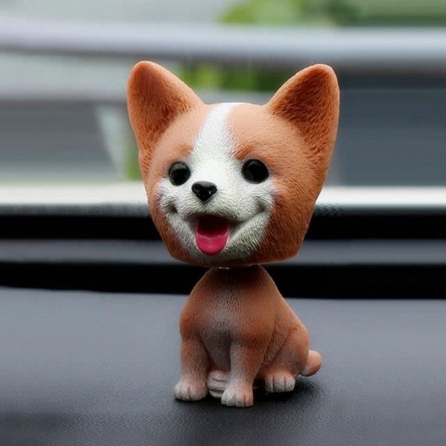 KIT D'AMENAGEMENT INTERIEUR,Corgi--autocollant tête de chien en peluche ...