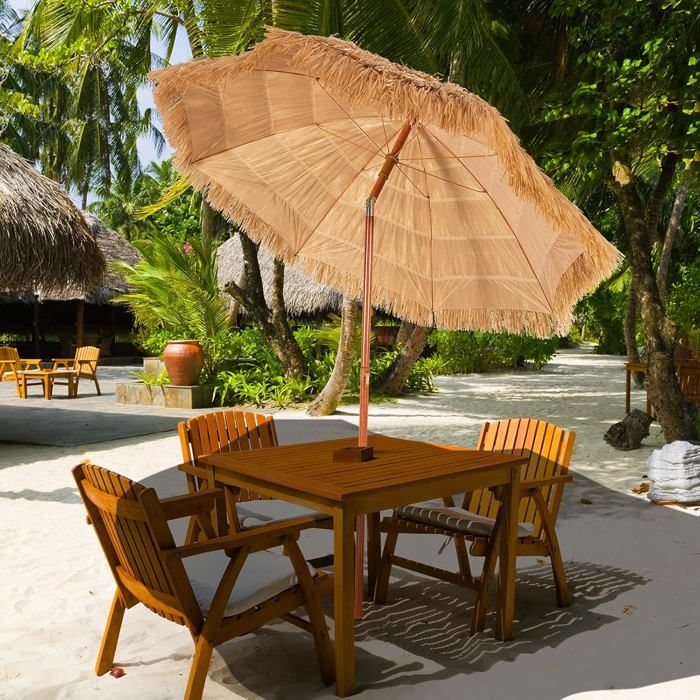 Parasol de Jardin Exterieur Ø2M - GOPLUS - Parasol Exotique en Paille ...