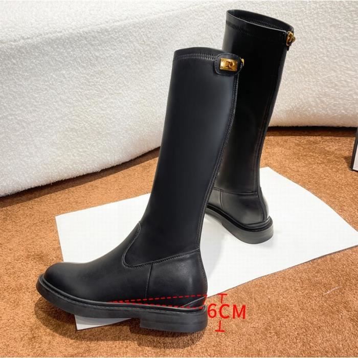 Bottes hautes femmes - VITATA - Bottes en cuir rehaussantes de 6 cm ...