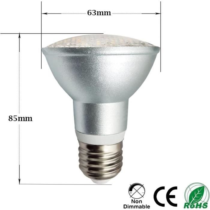7W Par20 Lampe Led E27 Blanc Froid 6000K Réflecteur Lampe Spot ...