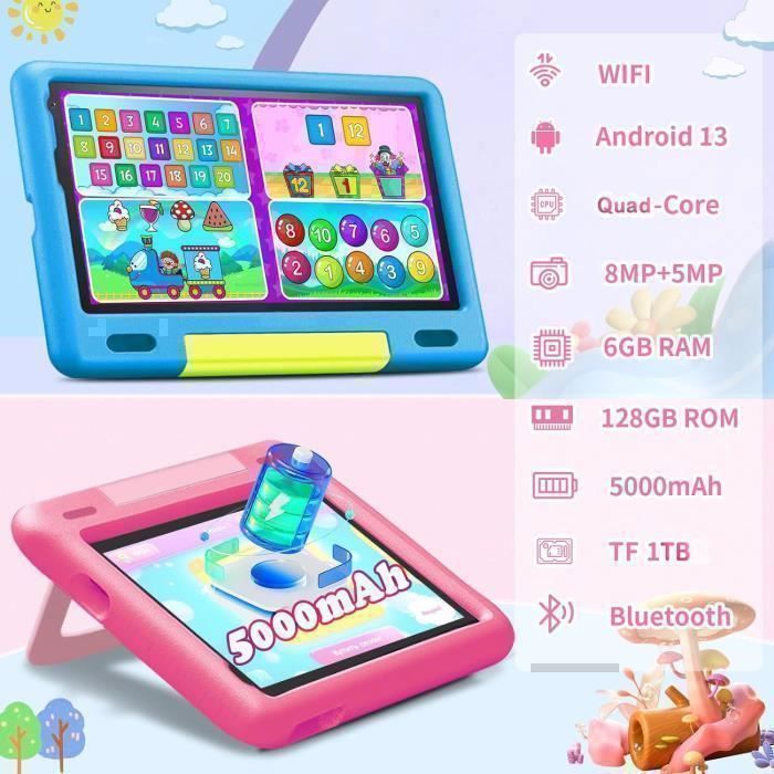 Tablette Enfants - Android - 8 Pouces - 6 Go RAM - 128 Go Stockage ...