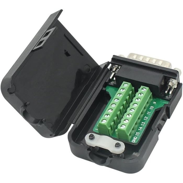 Db15 Adaptateur Femelle 15 Broches Vers Connecteur Terminal Module De Signal Avec Boîtier ...