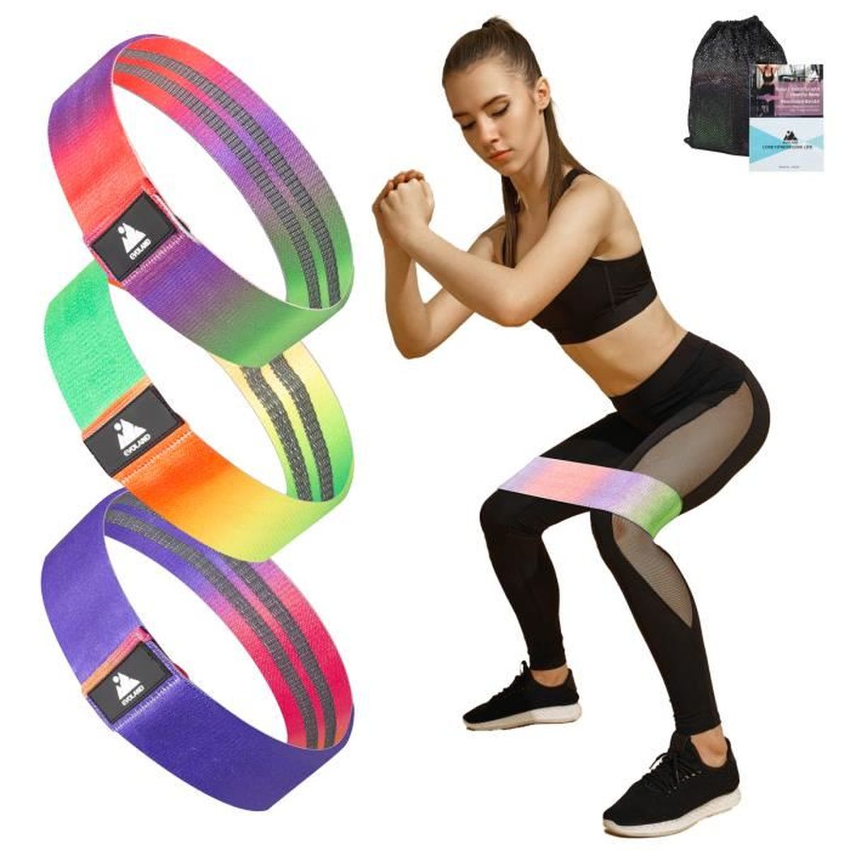 3pcs Bande de Résistance pour Exercices de Fitness,Bande de Résistance ...