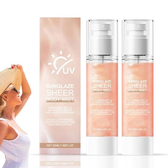 Sheer Body Mist Sunscreen SPF 42, Waterproof Sun Protection Spray With ...