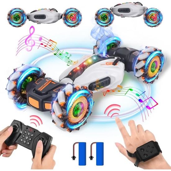 Voiture Télécommandée Tout Terrain avec Commande Manuelle 2.4GHz 4WD 360° Rotation RC Auto avec ...