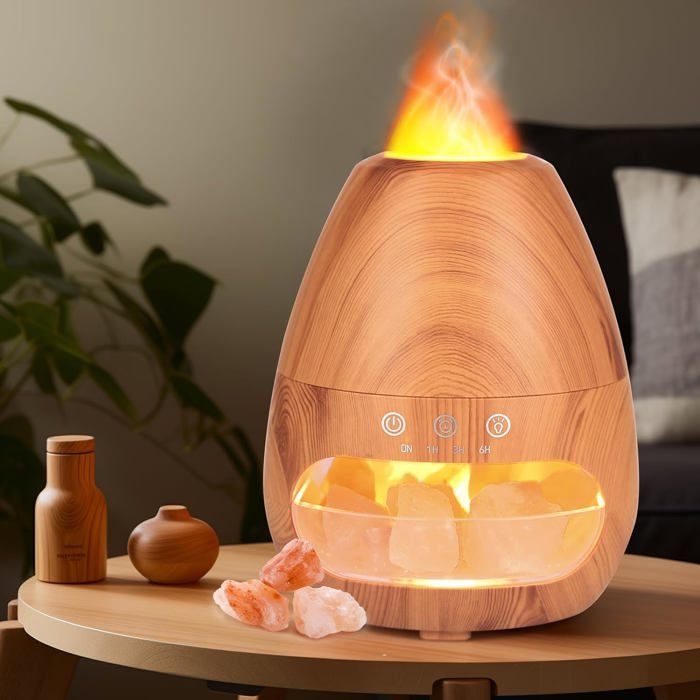 Diffuseur Huiles Essentielles avec Effet Flamme et Lampe Sel ...