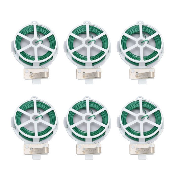 Fil d'attache vert pour jardinage, 6 pièces, fil torsadé pour vigne grimpante, Support fixe pour ...