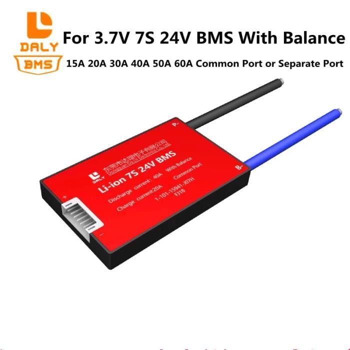 50A port séparé--Bms 7s 60a 24v 18650 Li-ion, Balance Active, Carte De ...