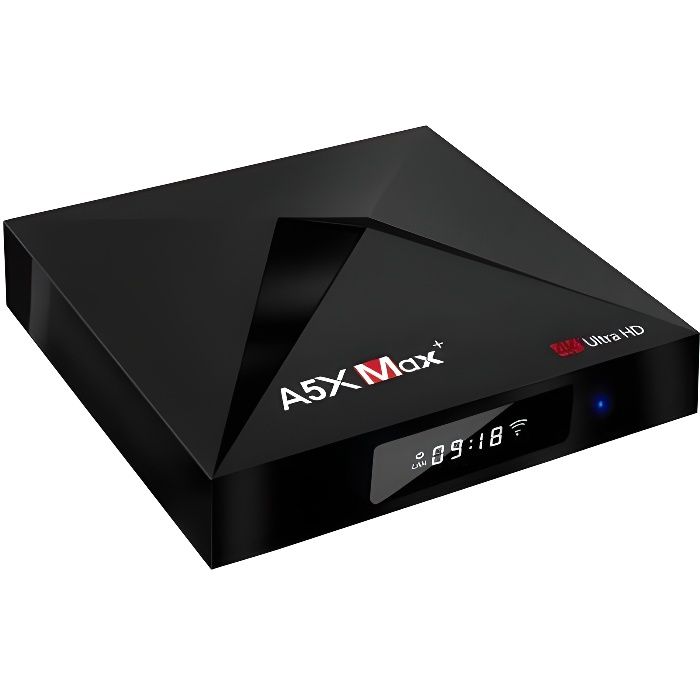 TV Box Smart A5X Max+ - Android 8,1 TV 4K - 4+32 Go - WiFi - BT - Noir ...