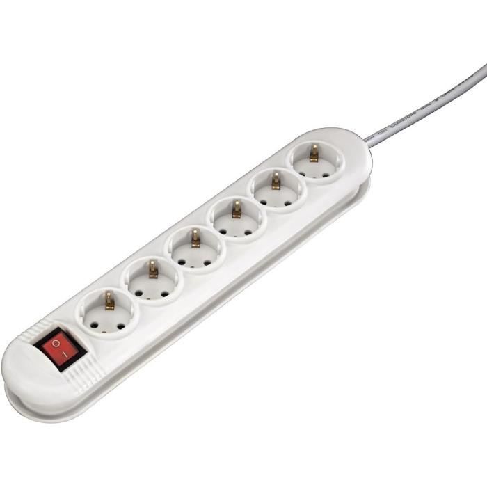 Bloc multiprises "Vis-à-vis" (6 prises, longueur de câble de 1,4 m ...