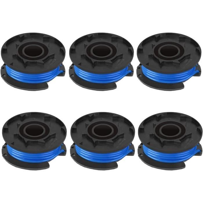 Lot de 6 bobines et fil pour débroussailleuse Ryobi RAC125 pour RLT1830H13, RLT1825LI et ...