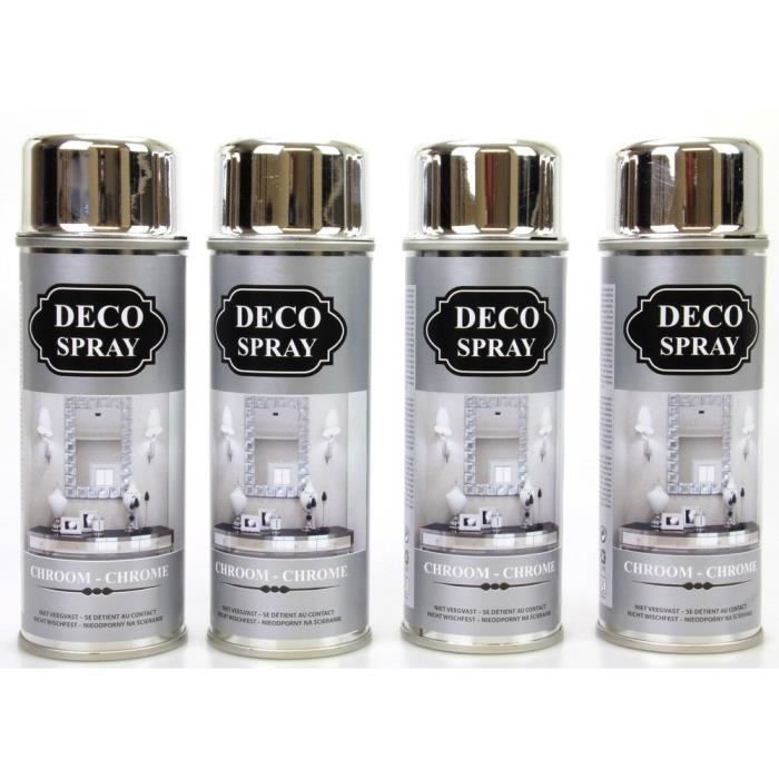 Lot 4 Peintures Aérosol à effet CHROME Spray bombes 4x200 ml ...