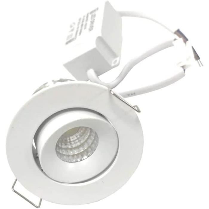 Mini-Spot Encastrable LED COB 3W 45 Rond Orientable - couleur eclairage ...