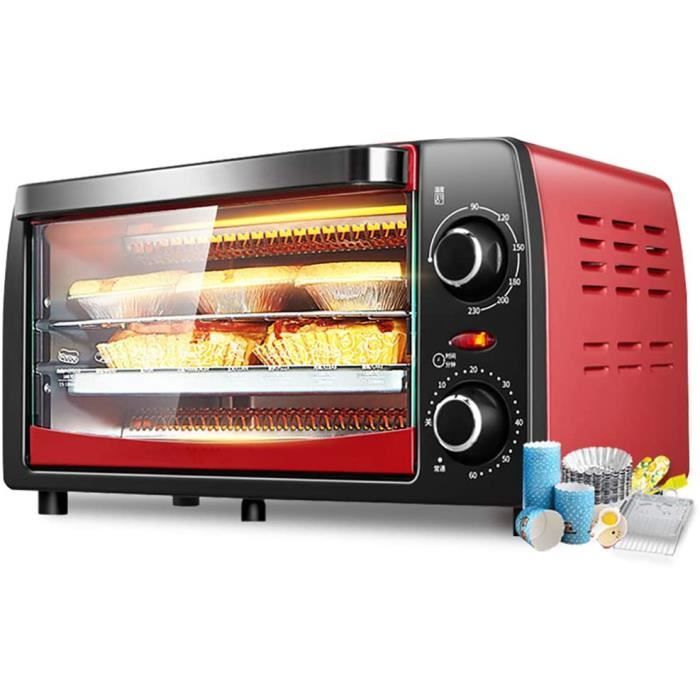 SSYC Mini-Four Électrique 12L Boîte De Cuisson Domestique Rouge, avec Contrôle De Température a ...