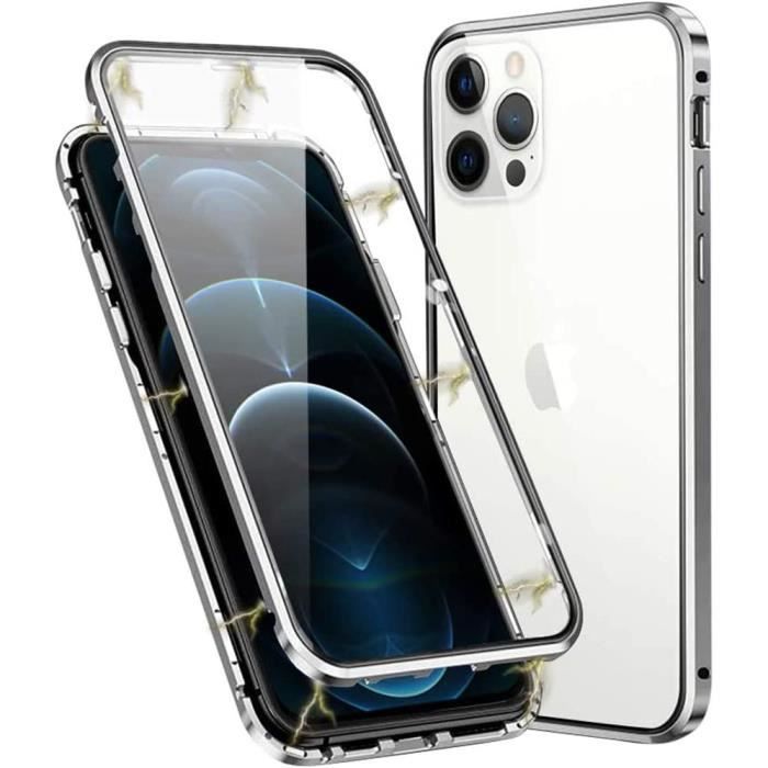 Coque iPhone 12 Pro-iPhone 12 Adsorption Magnétique Housse,360 Degrés ...