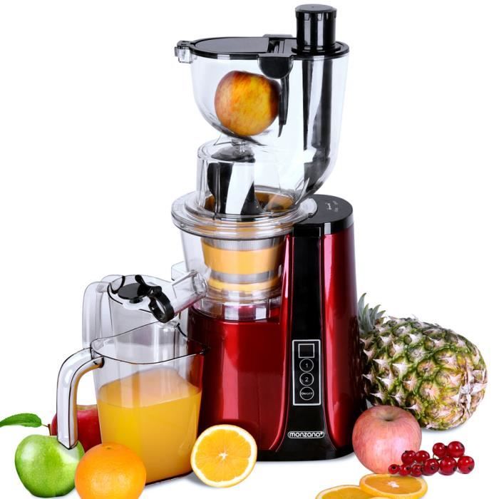 Extracteur de jus de fruits et légumes 2 vitesses Slow juicer 500W ...
