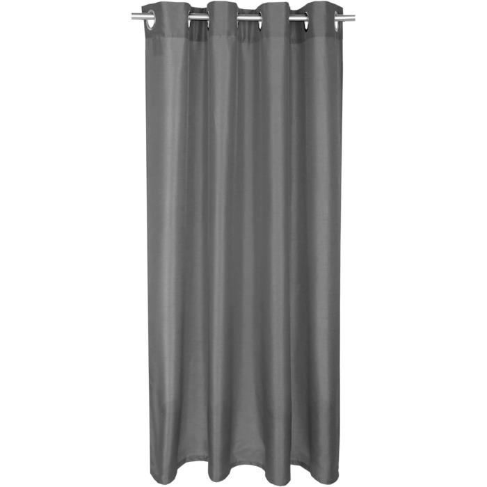Rideau Gris Opaque Alessia Avec Œillets (Ø 4 Cm) En 140 X 145 Cm (L X L ...