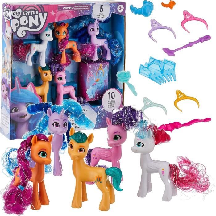 My little pony Unicorn Party Figure Set 5 licornes + 10 accessoires ...