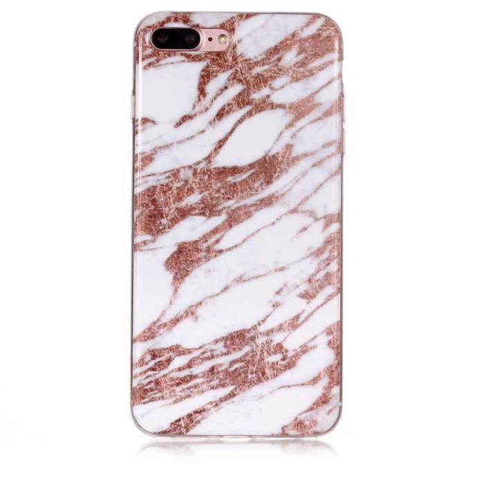 Coque Apple iPhone 7 Plus - 8 Plus Marbre Grain TPU Mince Souple ...