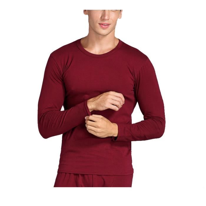 Ensemble de sous-Vêtements Thermiques Homme Haut & Bas Maillot de Corps Manches Longues ...