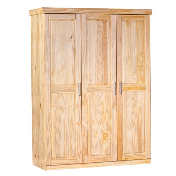 Armoire Bois 3 Portes 'angel' 190cm Naturel - Paris Prix - Campagne ...