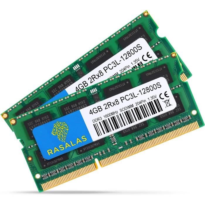 8Gb Kit(2X4Gb)Pc3-12800 Ddr3L 1600Mhz Sodimm, 4Gb Ddr3 1600 2Rx8 Pc3L-12800S 1.35V 204-Pin Cl11 ...