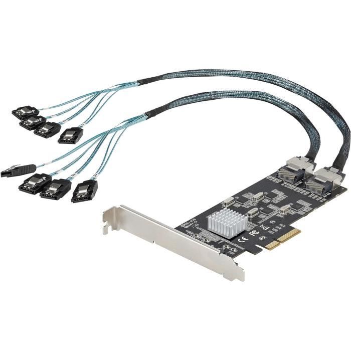Carte Contrôleur Sata Pcie 8 Ports - Carte Sata Pci Express 6Gbps 4 ...