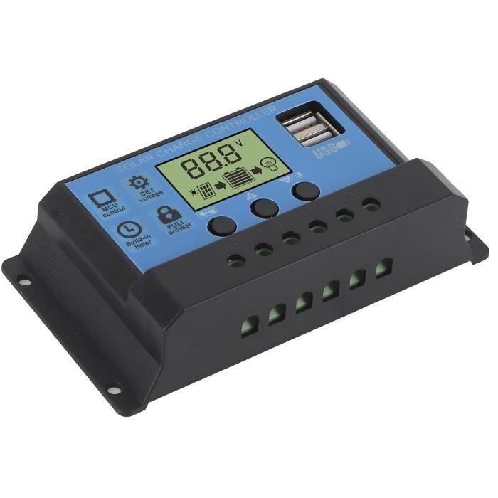 Shiny-Régulateur de panneau solaire Contrôleur de Décharge Charge Solaire 12V 24V Affichage LCD ...