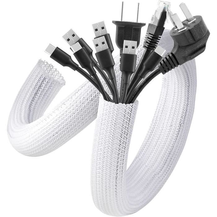 Manchon de Câble Gaine 2M Souple Ajustable AGPTEK, Gestion de Câble ...