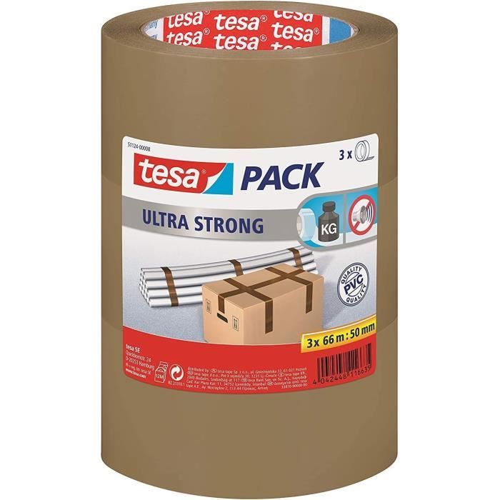 Tesa Ultra Strong - Ruban Adhésif d'Emballage en PVC Solide et Sécurisé ...
