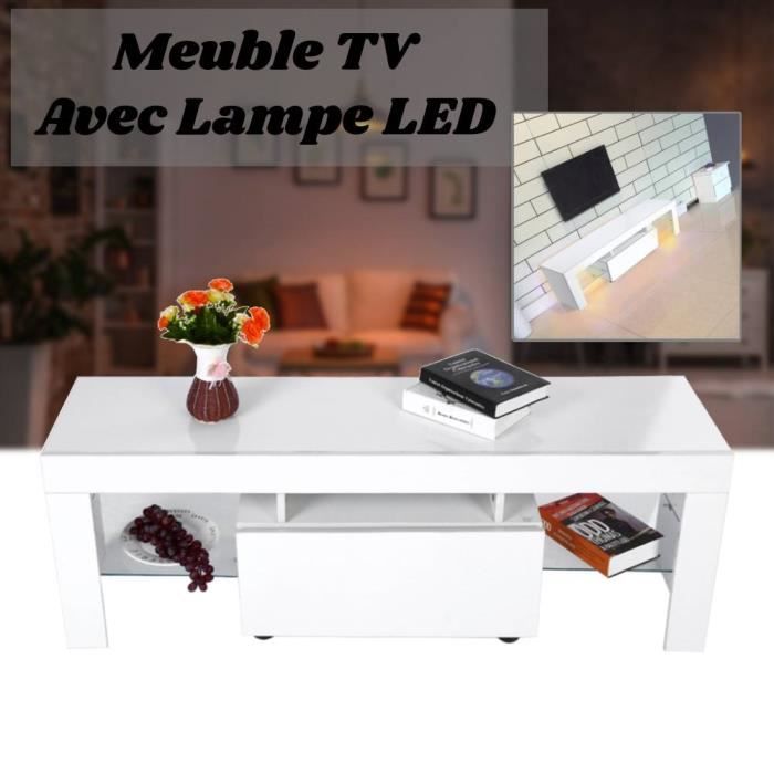 Table TV moderne avec télécommande de perle de lampe LED 130 x 35 x ...