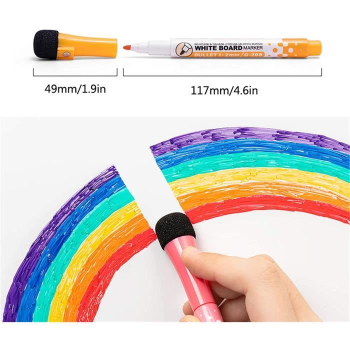 8 stylos pour Tableau Blanc, Couleurs Assorties, Stylo à Base d'eau ...