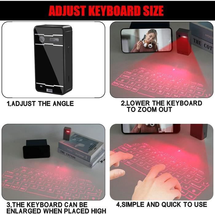 S Clavier Bluetooth Laser Sans Fil Virtuel Projection Clavier Portable ...