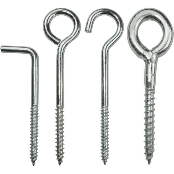 C58024 - Lot De 10 Gonds À Vis En Forme L À Visser Ø6X100 Mm - Crochet Equerre À Vis ...