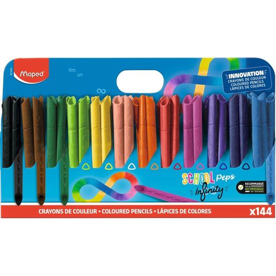 Crayons de couleurs Infinity Pack de 144 - Maped - 100% mine, Zéro ...