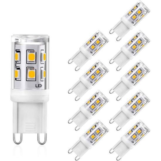 Ampoule G9 LED 2W, Blanc Chaud 3000K, CRI 83, 300lm, 360 Degrés Angle, AC 220-240V, Not Dimmable ...