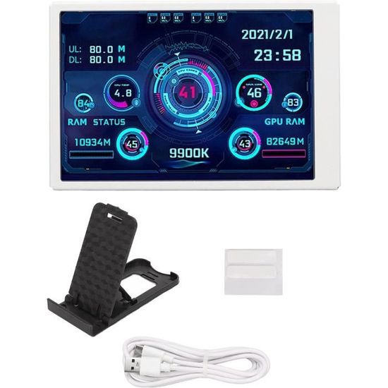 Mini Écran Usb Ips 3,5 Pouces, Moniteur De Données Aida64 Pc Cpu Ram ...