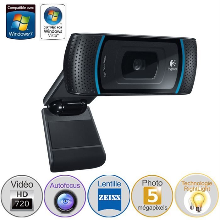 Logitech webcam HD 16/9 - B910 - Cdiscount Informatique