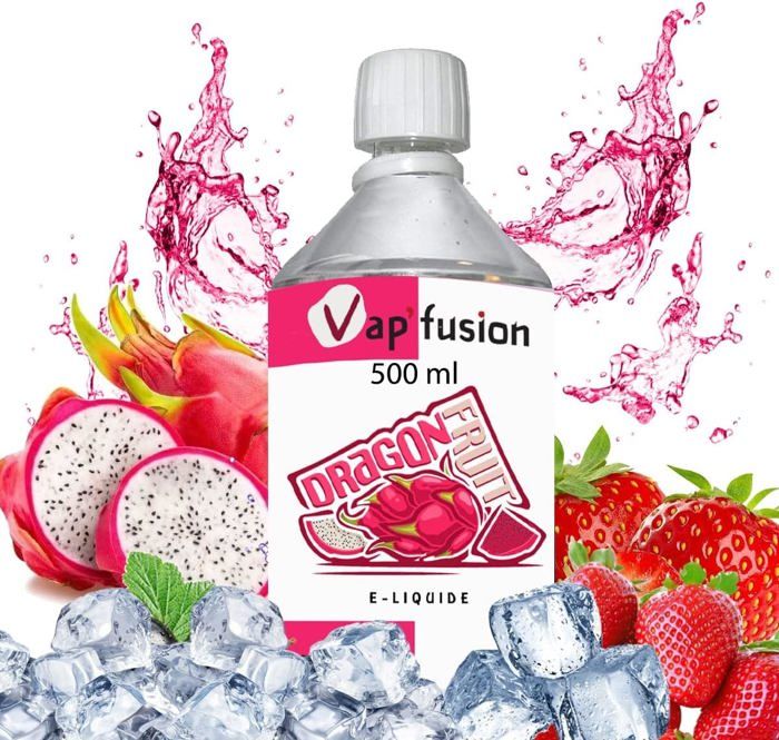 E-liquide-fruit du dragon-Fraise-Glacé-500ML 0MG VAP'FUSION 50/50 PG/VG-Base 100% Végétal-Sans ...