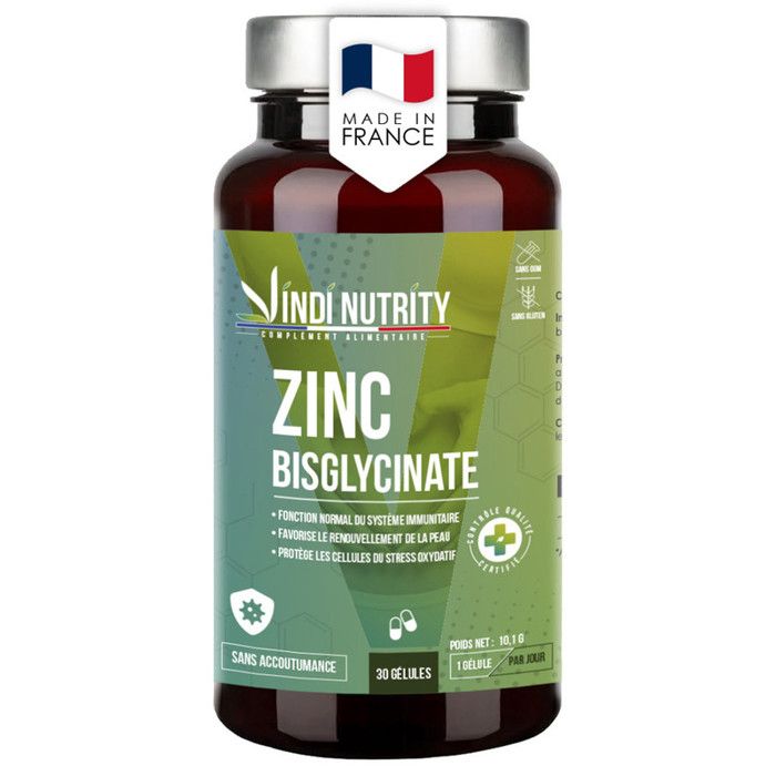 Zinc Bisglycinate, Complément Alimentaire, 30 Gélules, Vindi Nutrity ...