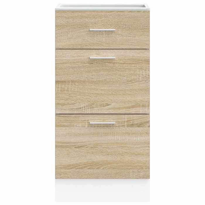 Meuble bas en bois d'ingénierie - WIENS - Chêne Sonoma - 40x46x81,5 cm ...