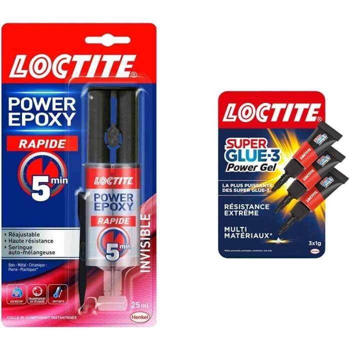 Colle Power Epoxy Rapide 5 Minutes 25 ml, colle forte résistante avec ...