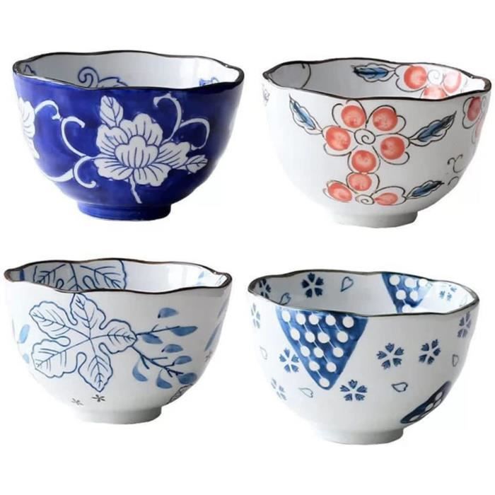 Bol En Céramique 4 Pièces Ensemble De Vaisselle Vintage Grand Bol À ...