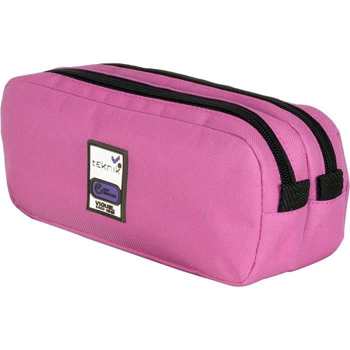 Trousse 2 Compartiments Teknik Girl- Trousse Scolaire Grande Capacité ...