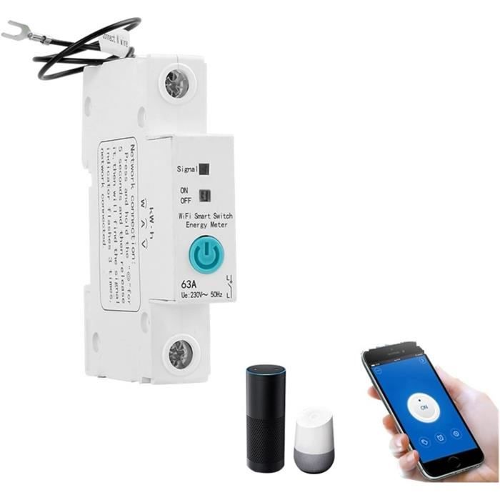 Moniteur D'Énergie 1P Monophasé Din Rail 6 3A Wifi Compteur D'Énergie ...