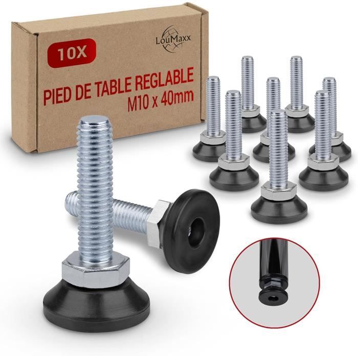 Loumaxx Jeu De 10 Vis De Réglage M10 - Pieds Réglables - Vis De Réglage ...
