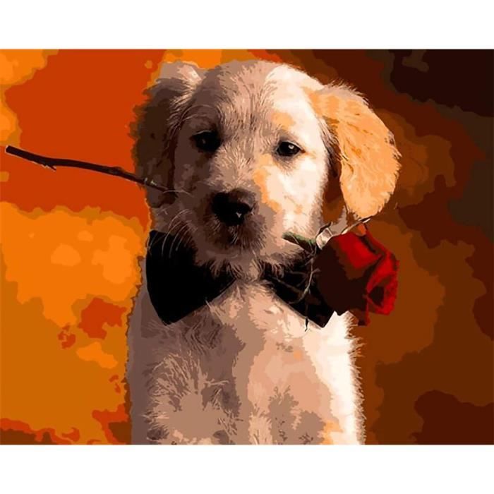 Diy Diamond Painting Chien Rose Complet Kits, 5D Broderie Peinture ...