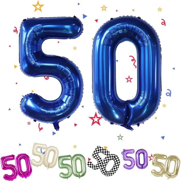 Bleu Marine Ballons Anniversaire 50 Ans, 40"(101Cm) Ballon 50 An ...